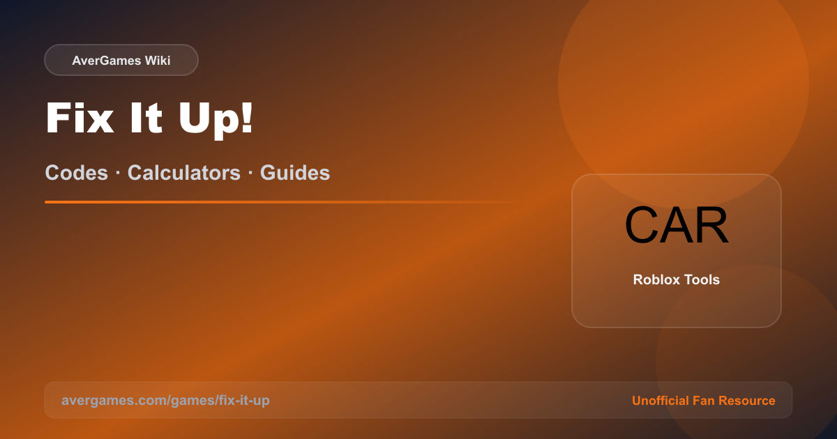 Fix It Up Car Flip Tools & Repair Guide | AverGames